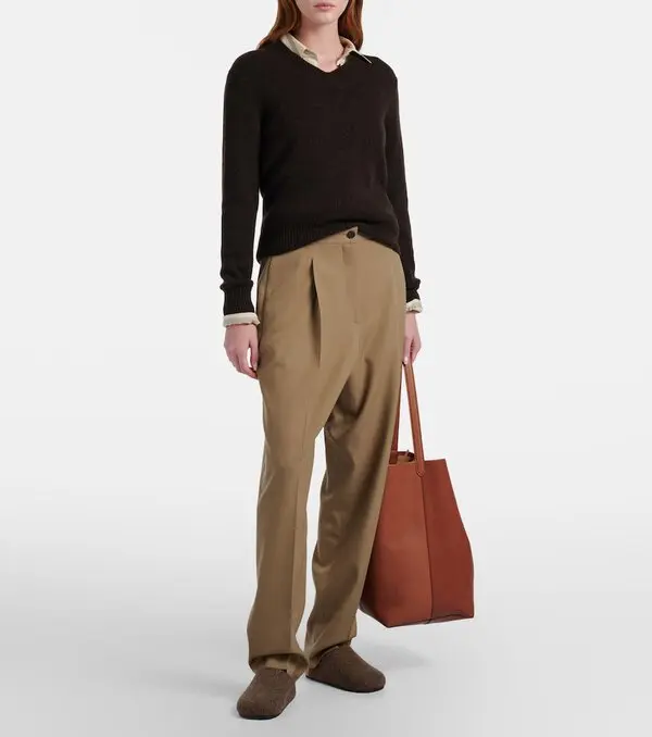 THE ROW N/s Park Large Leather Tote Bag
