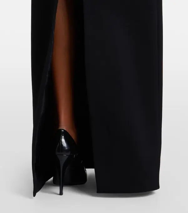 David Koma Off-the-shoulder Velvet-trimmed Gown