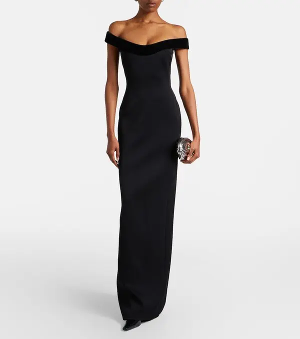 David Koma Velvet-trimmed Gown