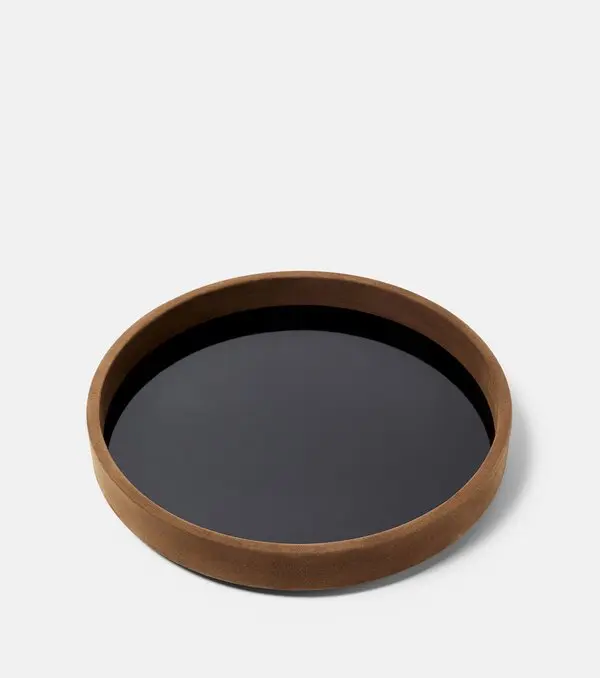 MICHAEL VERHEYDEN Michaël Verheyden Medium Suede-trimmed Decorative Tray - Brown
