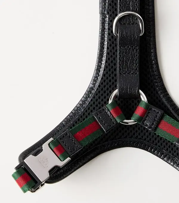 Gucci Gg Canvas And Leather Dog Harness - Black