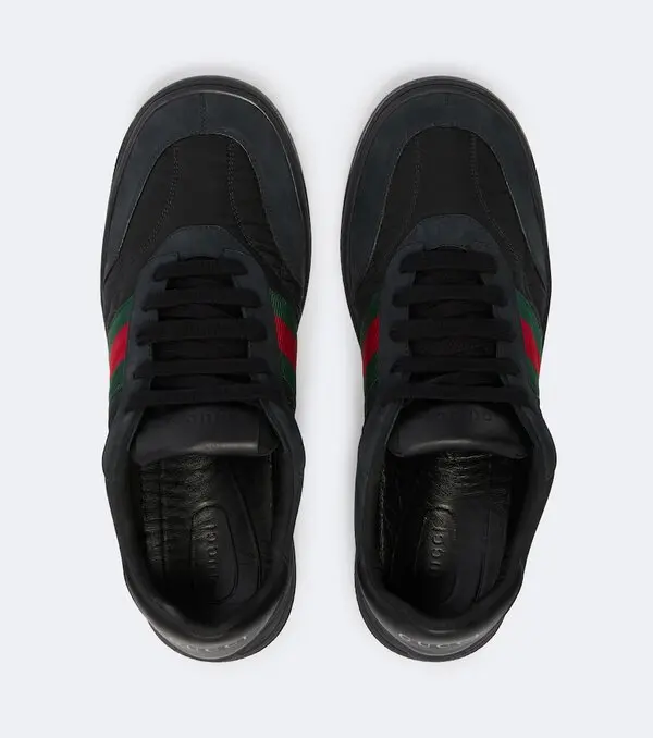 Gucci Screener Leather-trimmed Sneakers - Black