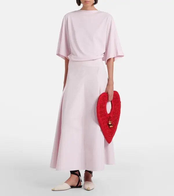 Jacquemus Spiaggia Cœur Small Raffia Top-handle Bag - Red