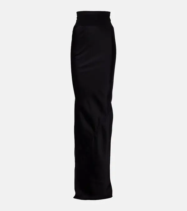 Rick Owens Coda Draped Satin Maxi Skirt - Black