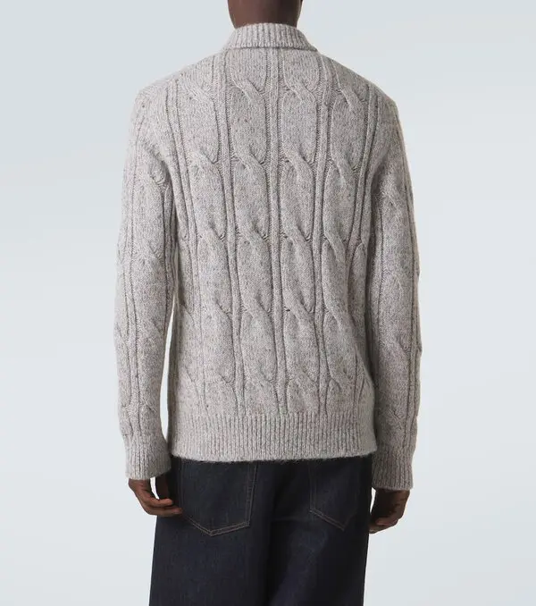 Eleventy Wool, Alpaca, Silk, And Polyamide-blend Zip-up Cardigan