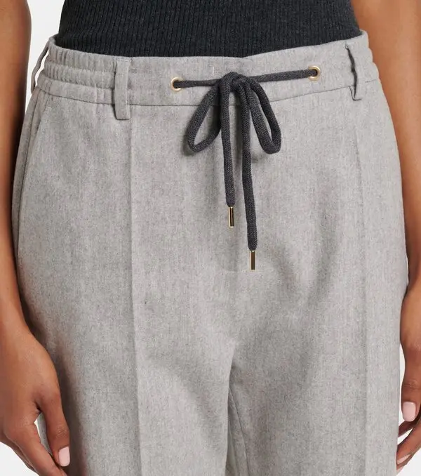 Eleventy Wool And Cashmere Tapered Pants