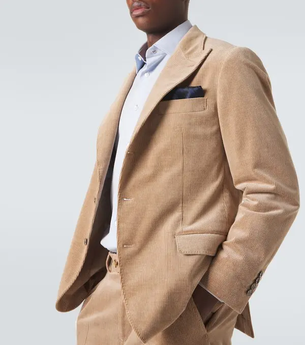Brunello Cucinelli Striped Silk Pocket Square - Blue