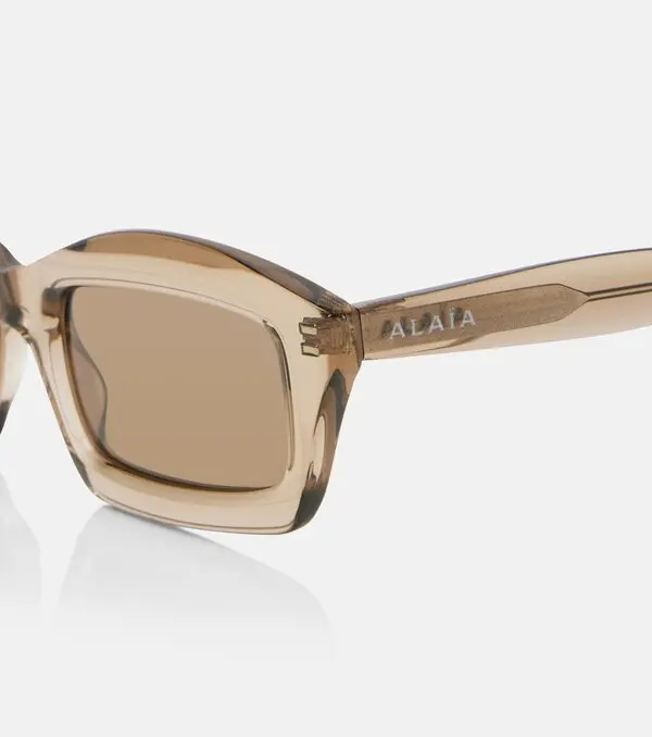 Alaïa Logo Rectangular Sunglasses - Brown