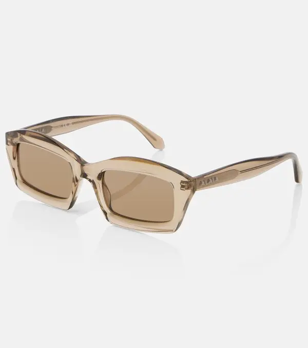 Alaïa Logo Rectangular Sunglasses - Brown