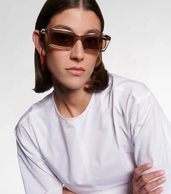 Alaïa Logo Rectangular Sunglasses - Brown