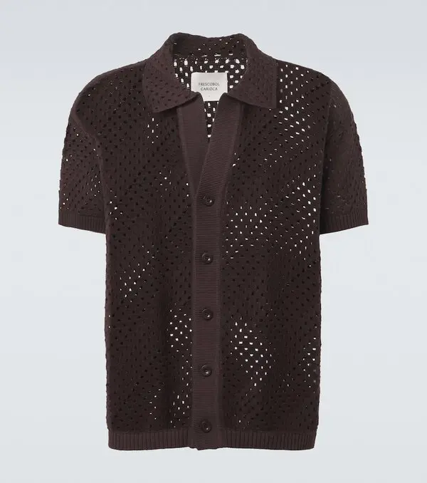 Frescobol Carioca Pinto Crochet Cotton Shirt - Brown