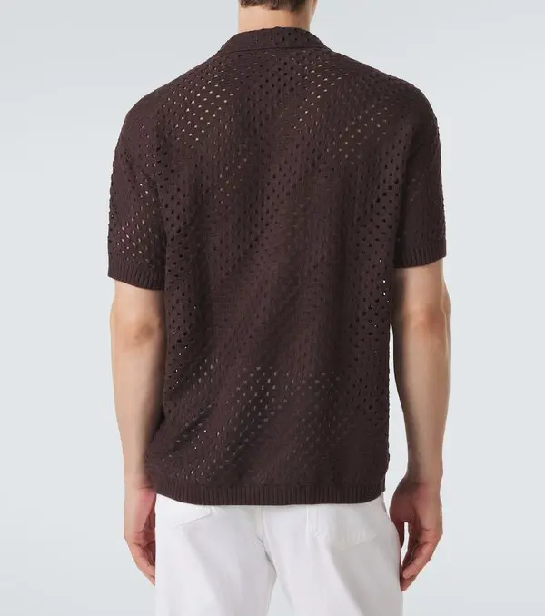 Frescobol Carioca Pinto Crochet Cotton Shirt - Brown