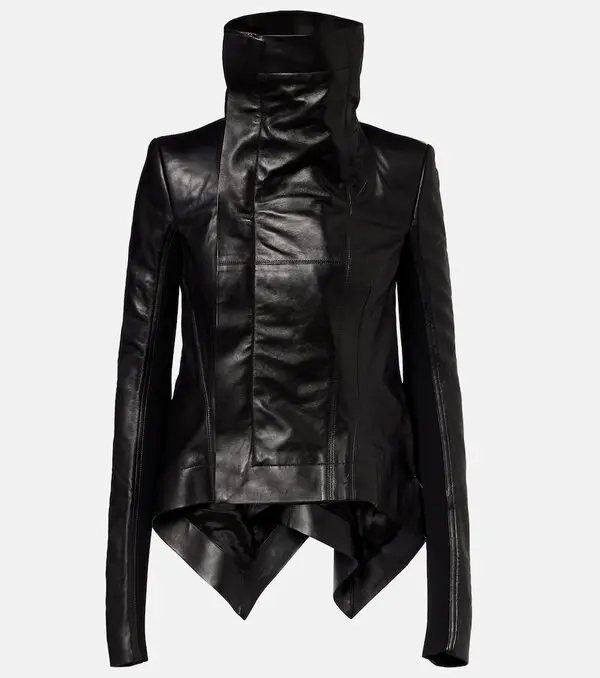 Rick Owens Naska Leather Biker Jacket - Black