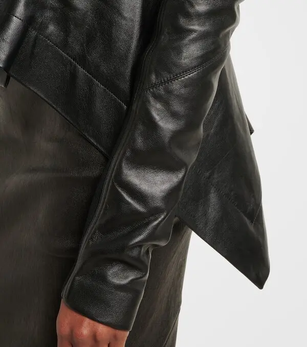 Rick Owens Lamb Leather Biker Jacket - Black