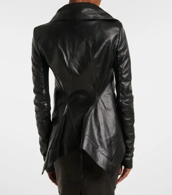 Rick Owens Lamb Leather Biker Jacket - Black