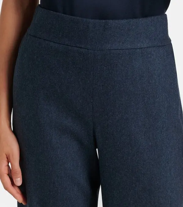 Eleventy Wool And Cashmere Wide-leg Pants