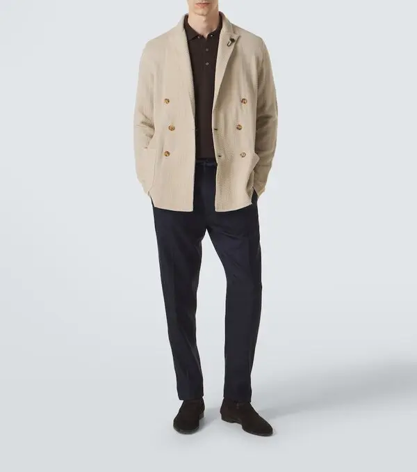 LARDINI Double-breasted Virgin Wool Blazer