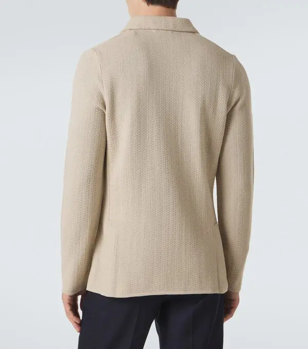 LARDINI Double-breasted Virgin Wool Blazer
