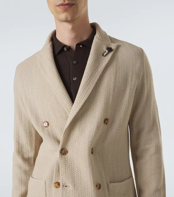 LARDINI Double-breasted Virgin Wool Blazer