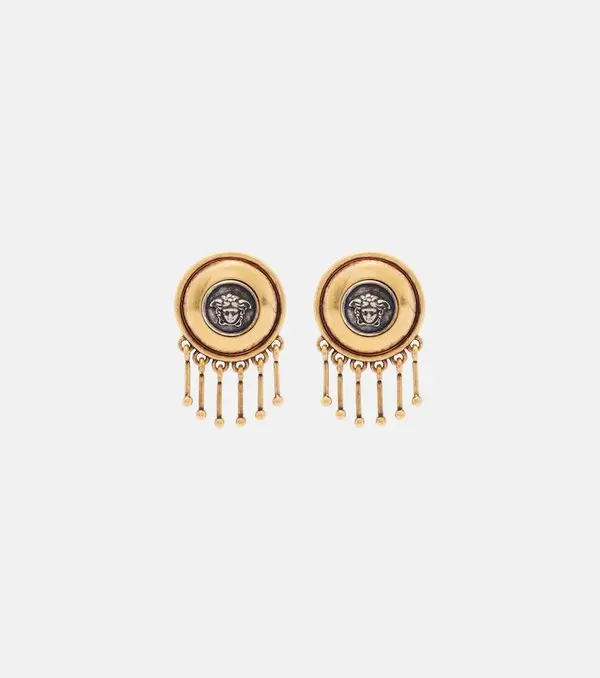 Versace Medusa Medallion Dangle Earrings - Gold