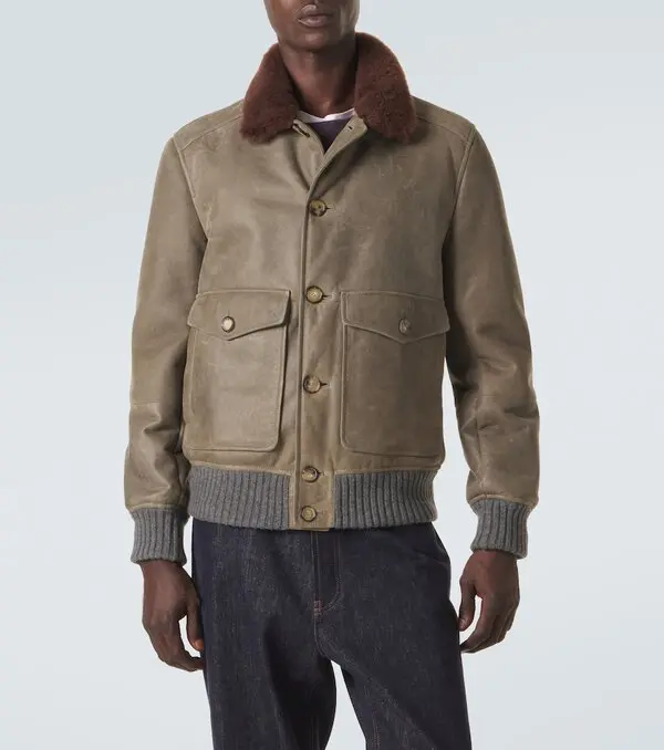 Brunello Cucinelli Shearling-lined Leather Blouson Jacket