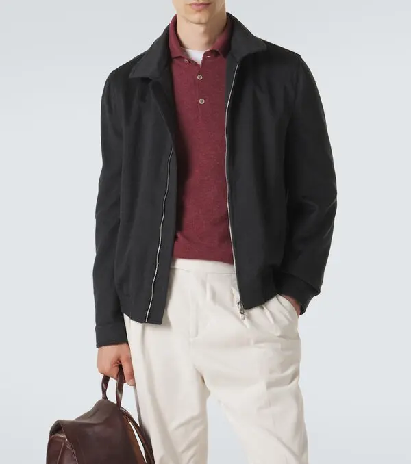 Brunello Cucinelli Virgin Wool Blouson Jacket - Grey