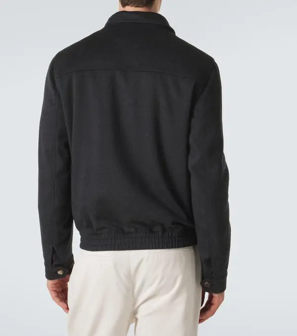 Brunello Cucinelli Virgin Wool Blouson Jacket - Grey