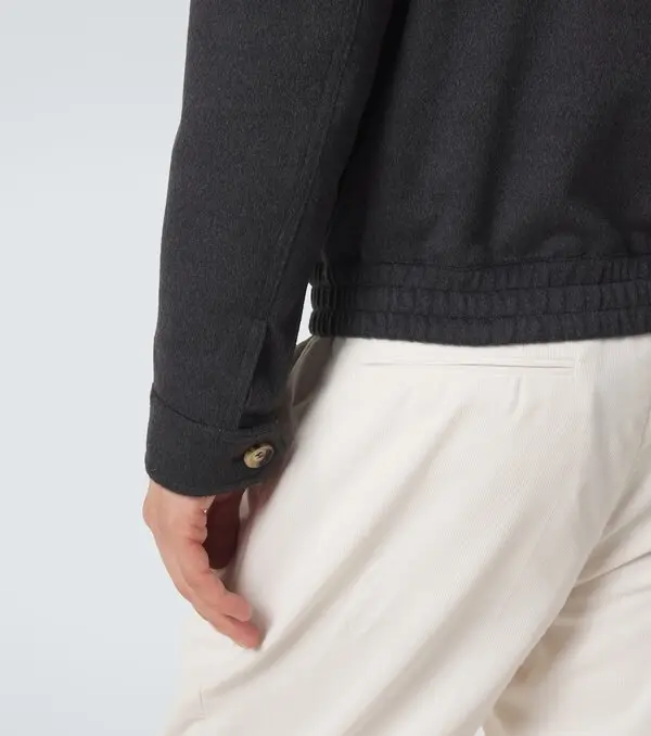 Brunello Cucinelli Virgin Wool Blouson Jacket - Grey