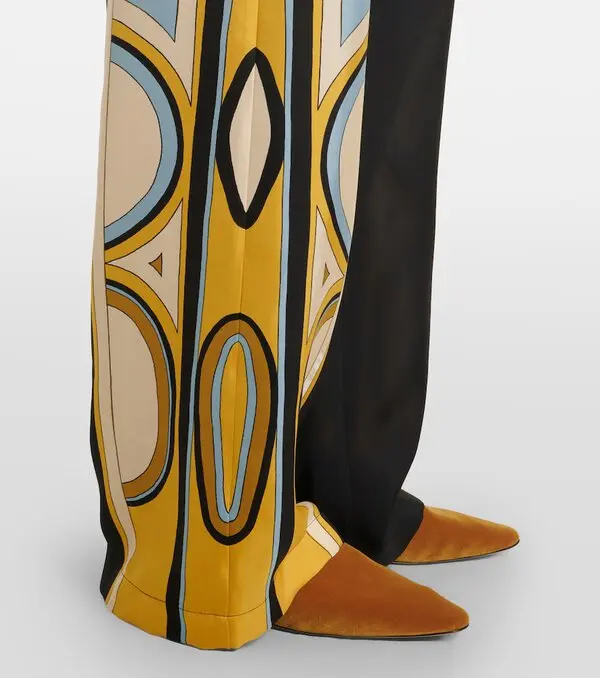 La DoubleJ Club Printed Silk Twill Wide-leg Pants - Multicoloured