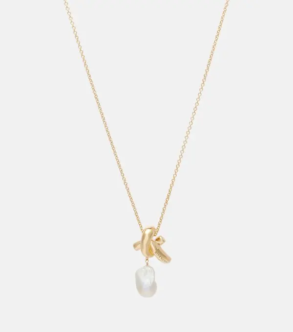 Givenchy Chain Link Pearl Pendant Necklace - Gold