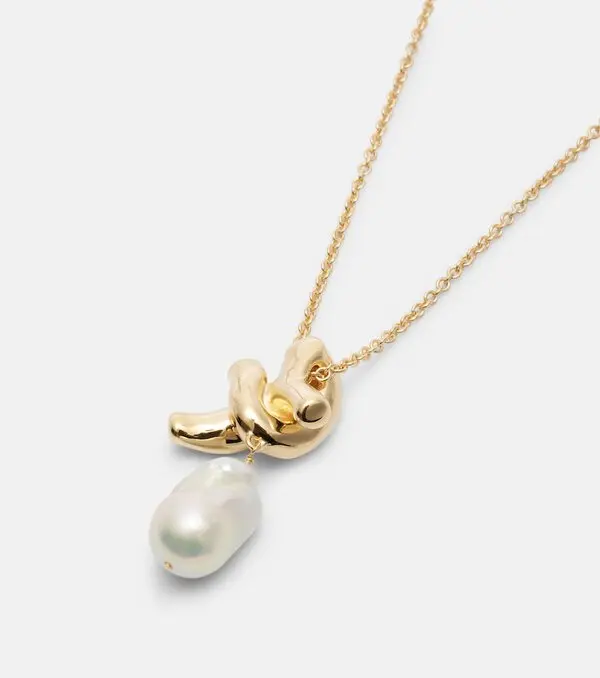 Givenchy Chain Link Pearl Pendant Necklace