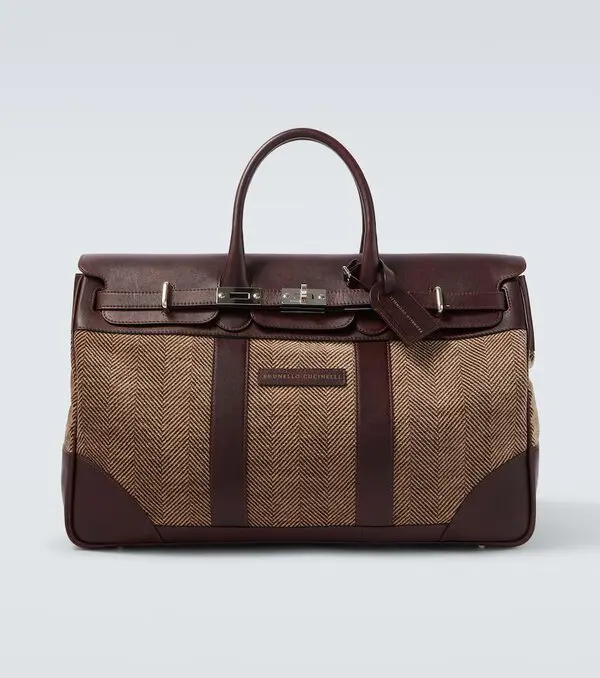 Brunello Cucinelli Leather-trimmed Duffel Bag - Brown
