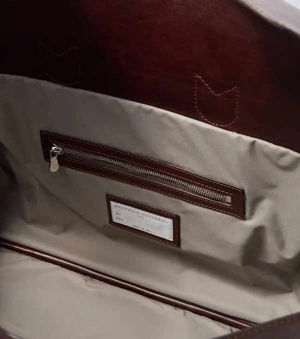Brunello Cucinelli Leather-trimmed Duffel Bag - Brown