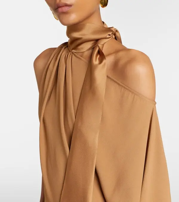 TALLER MARMO Asymmetric Crêpe Cady Minidress - Beige