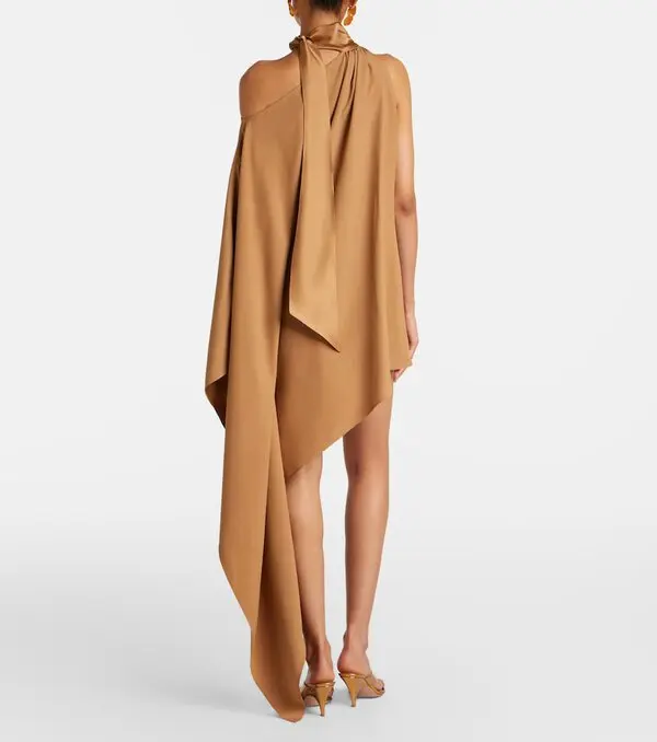 TALLER MARMO Asymmetric Crêpe Cady Minidress - Beige
