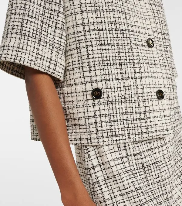 Valentino Garavani Cotton-blend Tweed Jacket - White