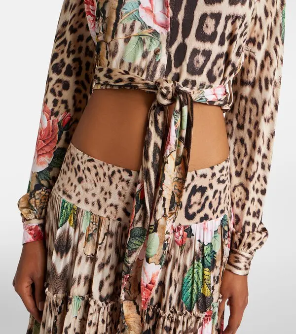 Roberto Cavalli Printed Cropped Shirt