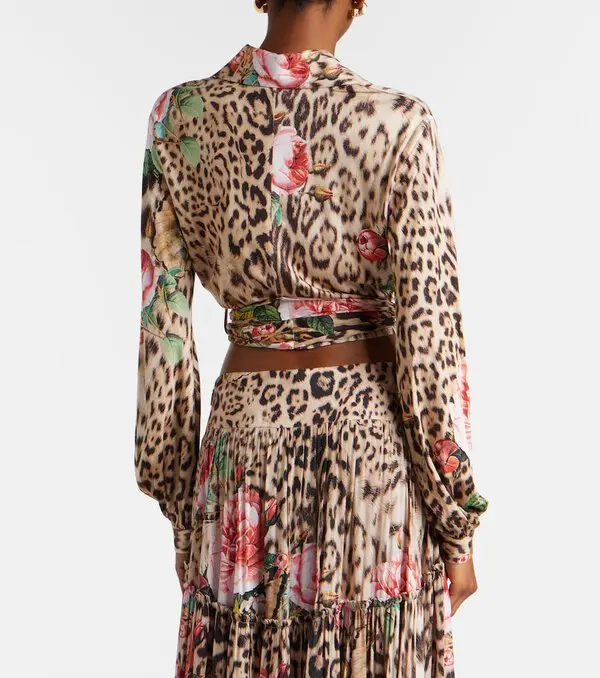 Roberto Cavalli Printed Cropped Shirt