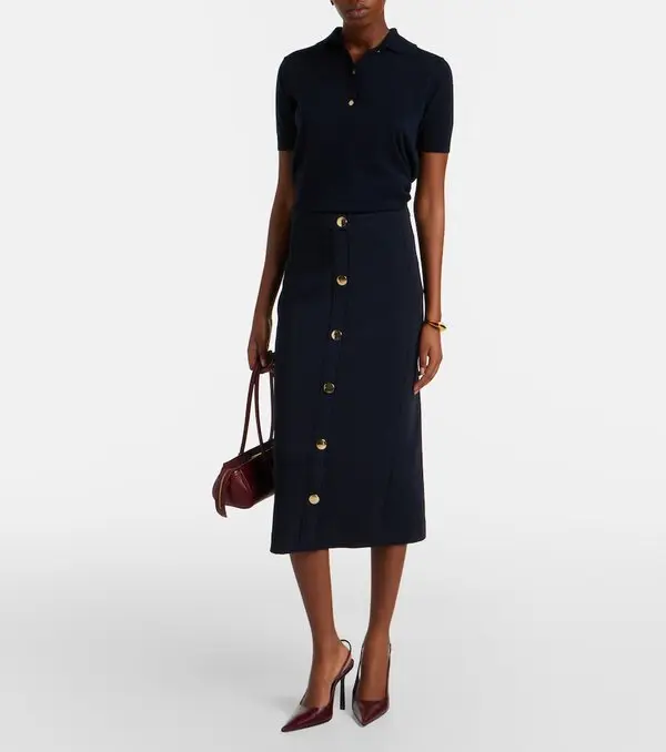 Max Mara Buttoned Front Midi Skirt