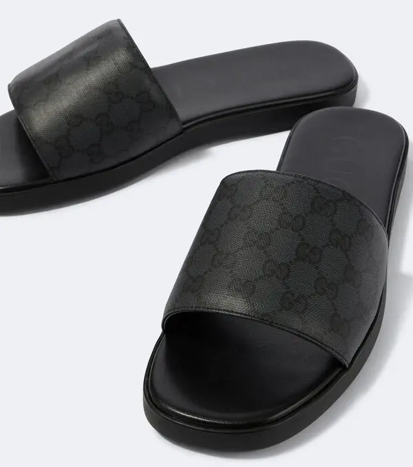 Gucci Gg Canvas Slides