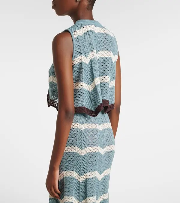 La DoubleJ Chevron Crochet Cotton Crop Top