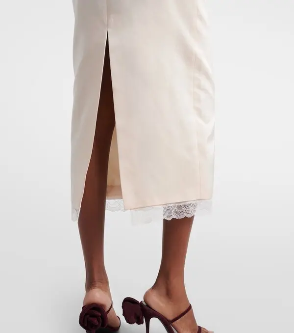 Magda Butrym Lace-trimmed Cotton And Silk Midi Dress