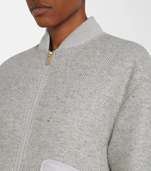 Eleventy Herringbone Wool-blend Down Jacket