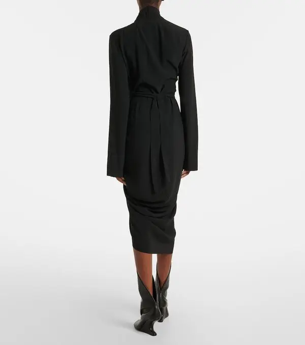 Rick Owens Draped Wrap Dress In /grizzly