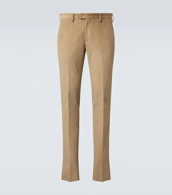 LARDINI Cotton Corduroy Slim Pants - Brown