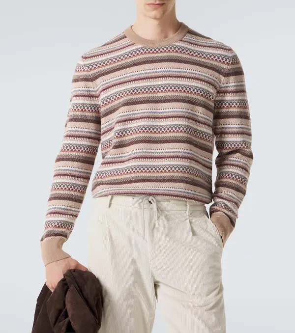 Eleventy Jacquard Wool Sweater