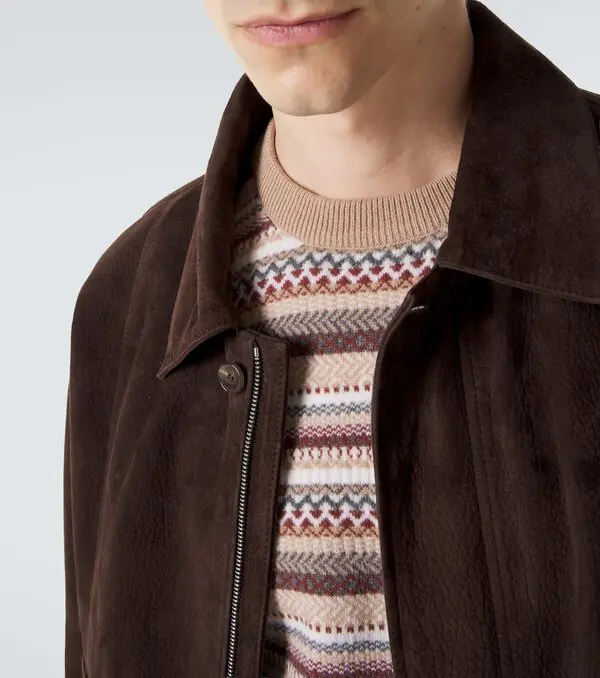 Eleventy Jacquard Wool Crewneck Sweater