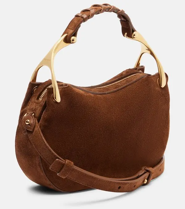 Alexander McQueen Wishbone Mini Suede Top Handle Bag - Brown