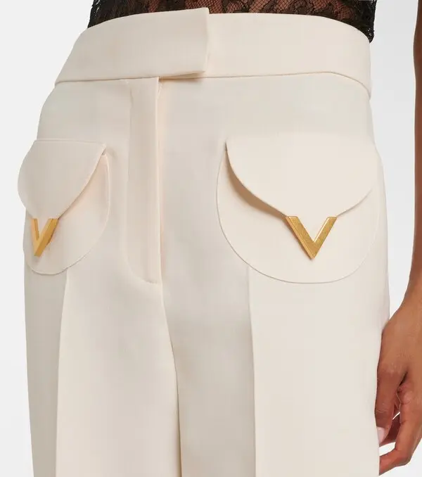 Valentino Garavani Crepe Couture Wide-leg Pants - White