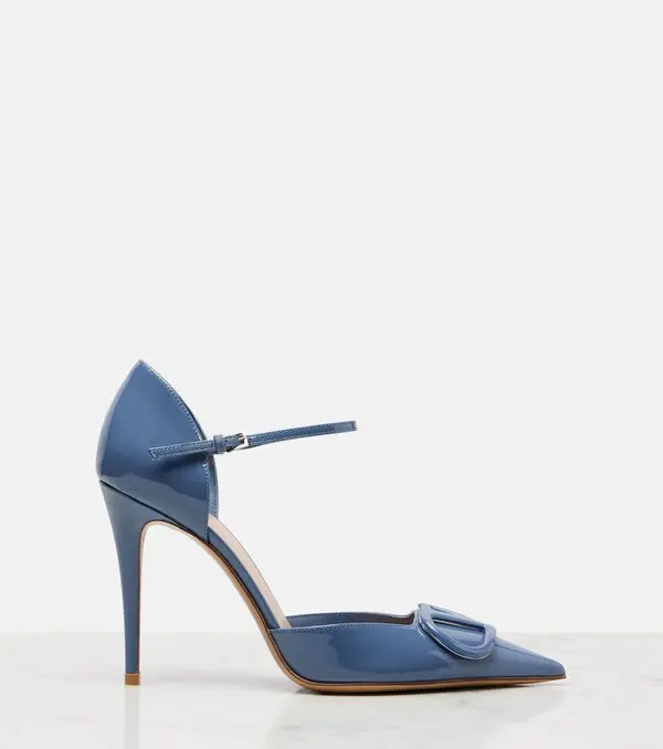 Valentino Garavani D'orsay Patent Leather Pumps - Blue